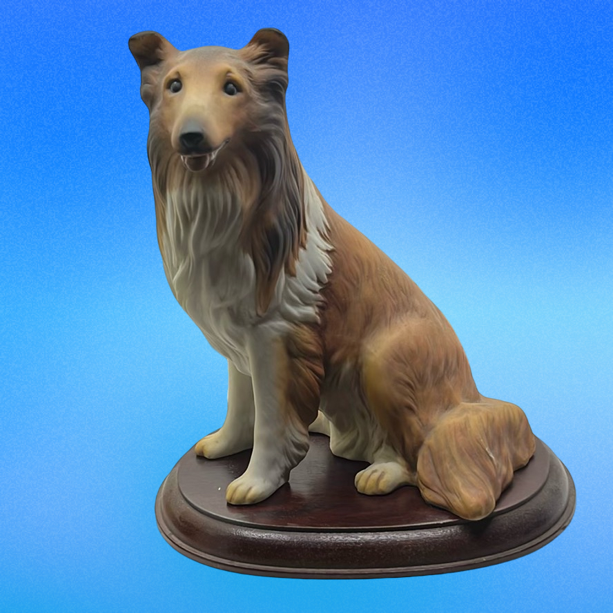 20. Vintage HOMCO Home Interiors Large Collie Dog Figurine 8 in. 1986 ...