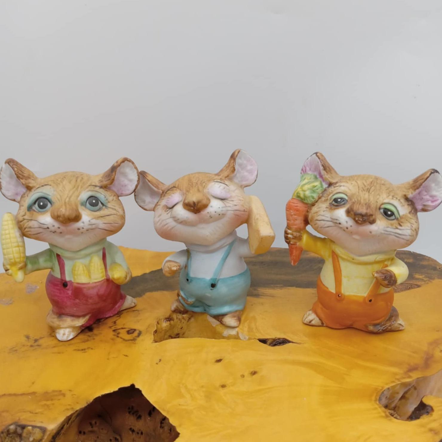 Set of 3 Homco mice, mouse, 5601