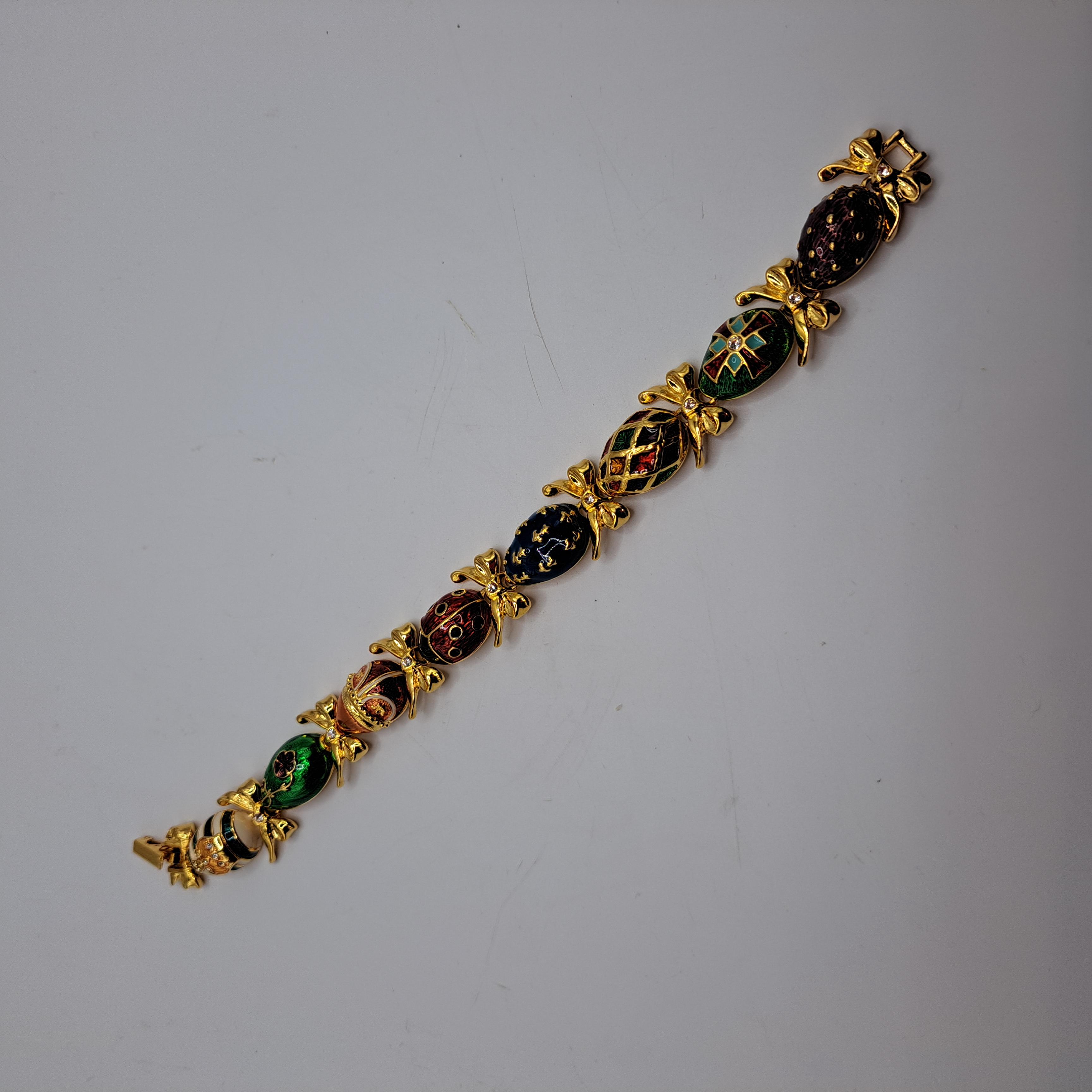 Joan Rivers Faberge Egg and Ladybug Bracelet