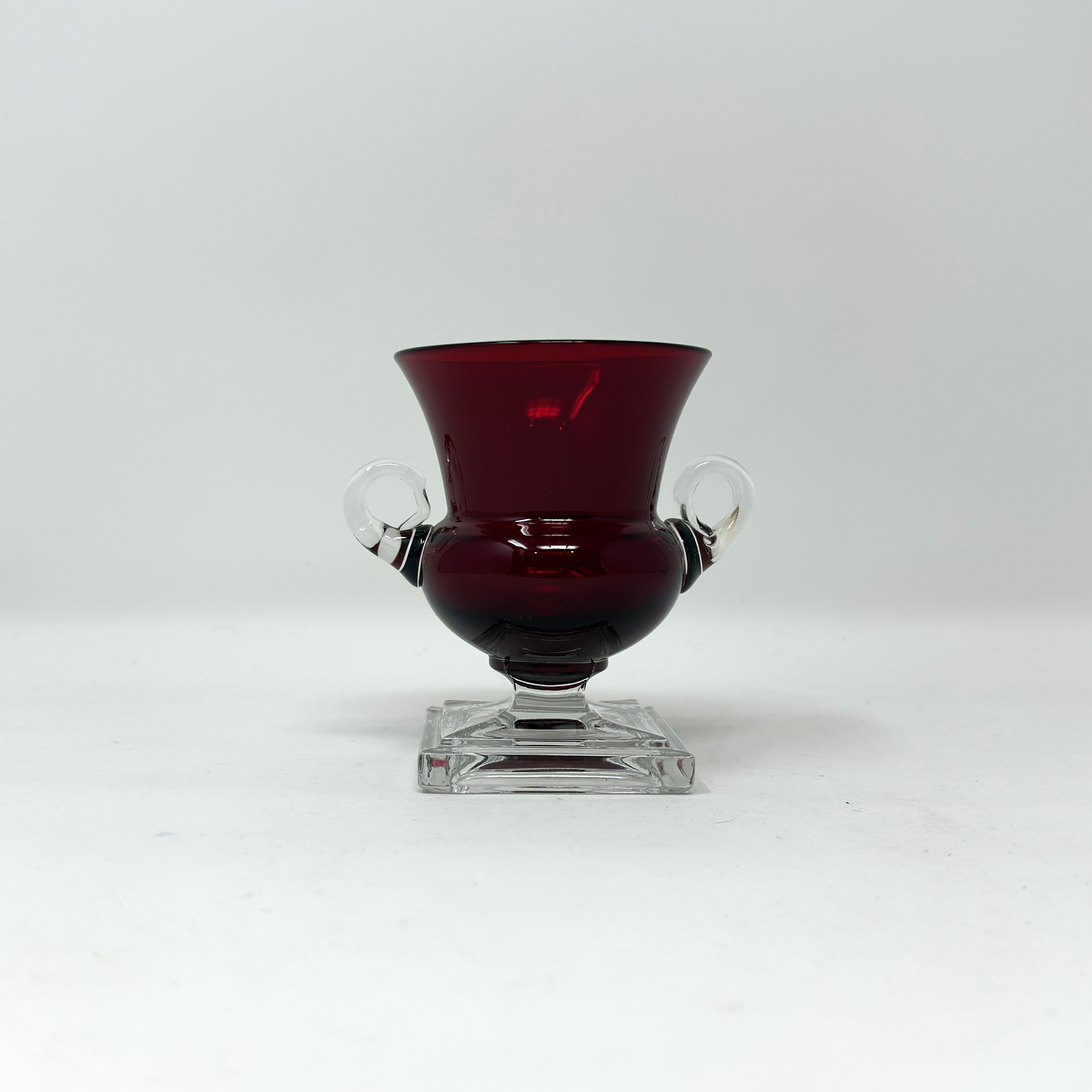 Ruby Red Glass Grecian Urn Vase / Cigarette by Duncan Miller, Small 3.5 ...