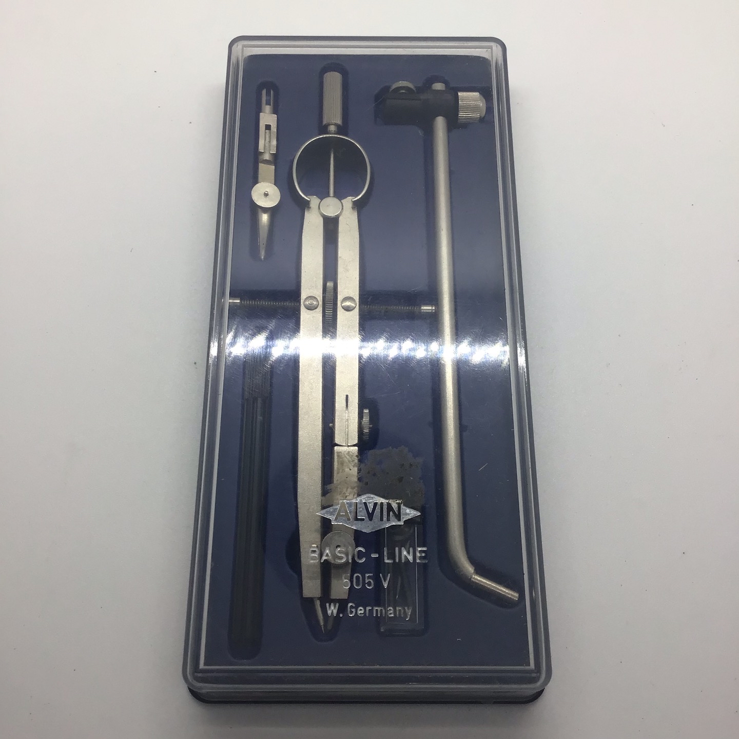 Vintage Alvin Basic-Bow Beam Comb Compass, 505V, Made In Germany 5 pc.