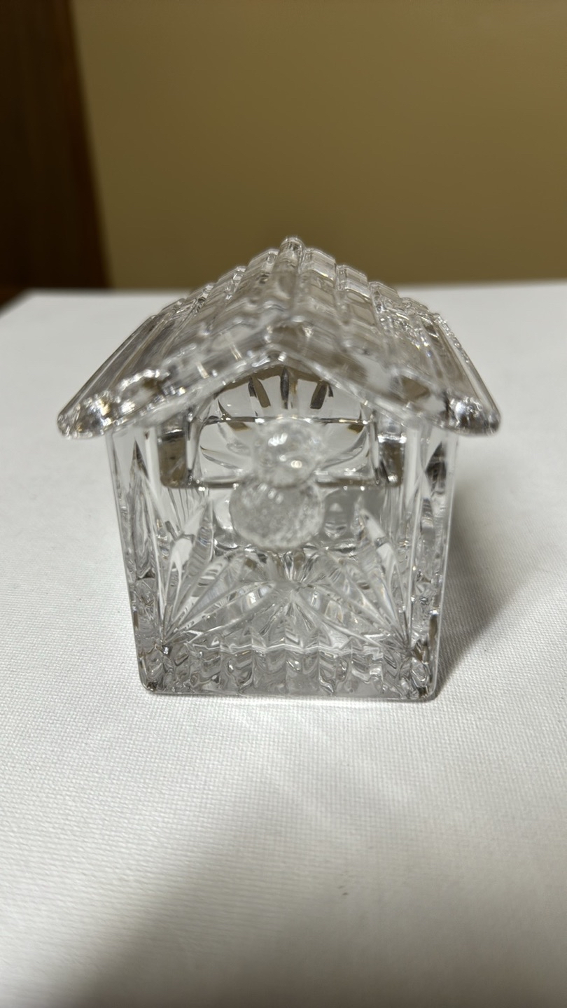 Princess House 24% Lead Crystal Bird House Trinket Box Lidded Germany