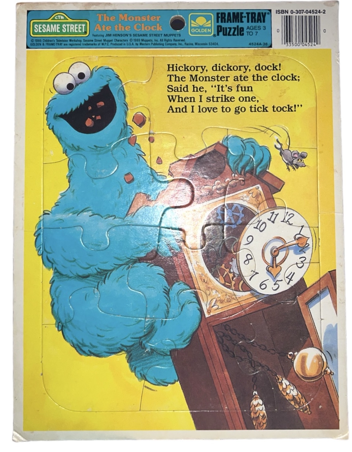 Sesame Street Golden The Monster Ate the Clock Cookie Monster Puzzle ...