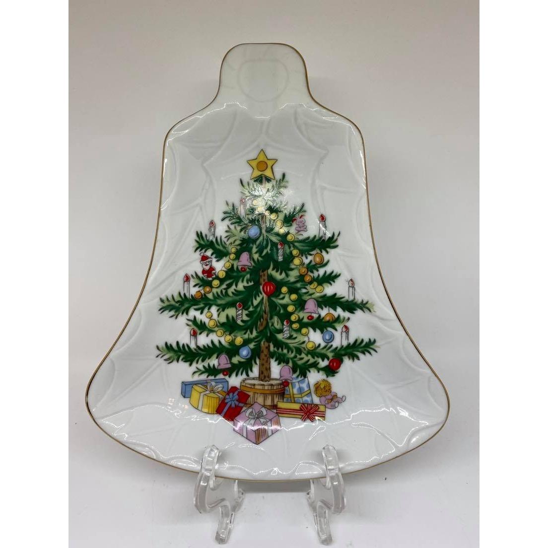 Vintage Lefton Bell Shaped Holiday Plate Christmas Tree Design Made in ...