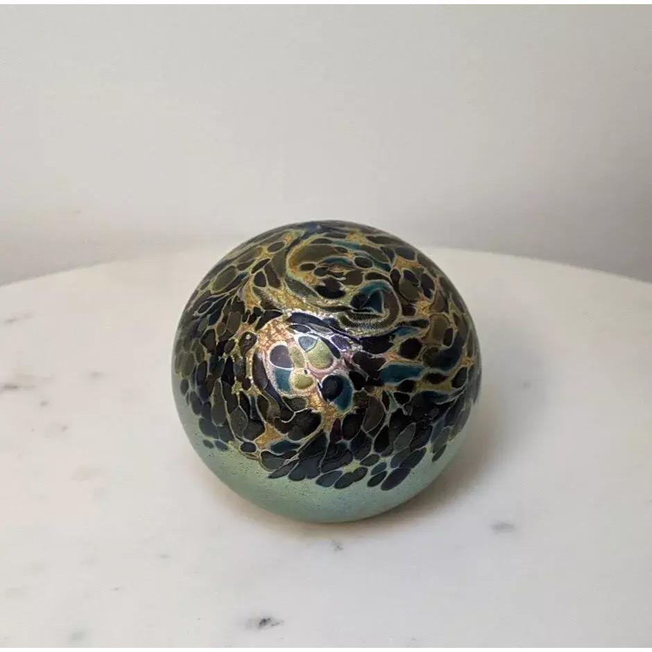 Robert Held Art Glass Paperweight Signed Original Sticker Iridescent ...