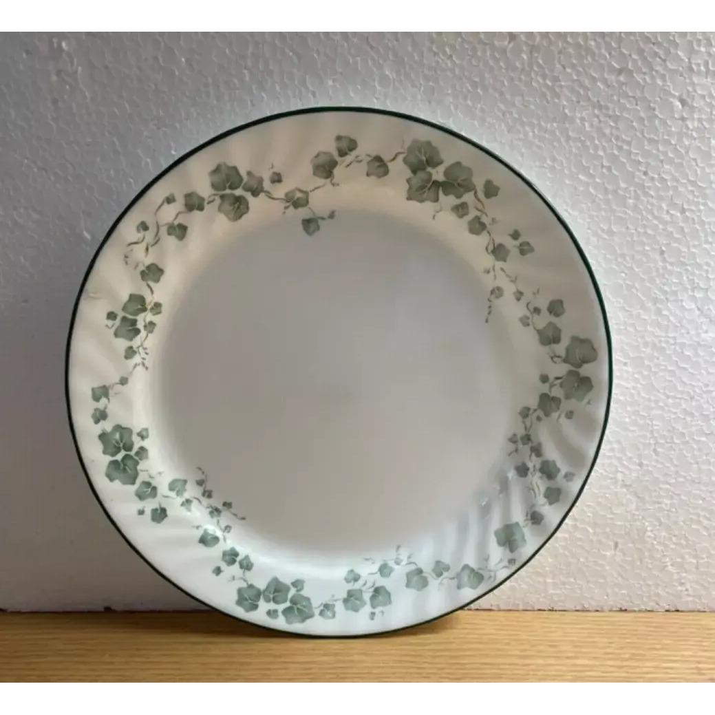 Vintage Corelle Callaway Dinner Plate Green Ivy Pattern 10 Inch Swirled ...