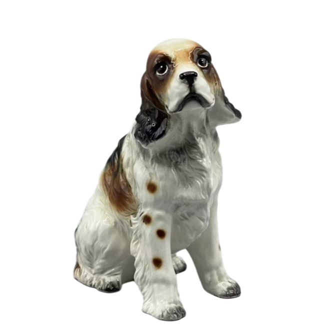 Vintage Nippon Yoko Boeki Ceramic Springer Spaniel Dog Figurine Japan 8 ...