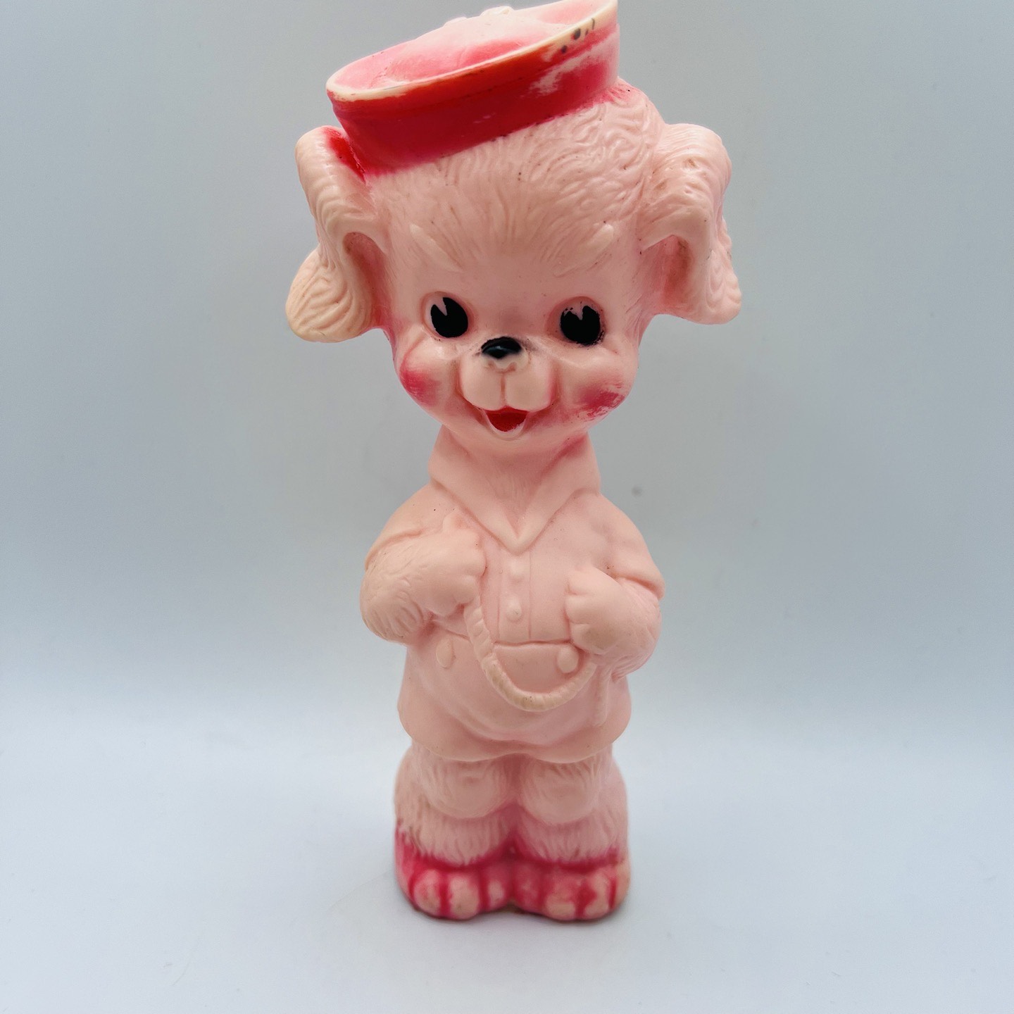 HTF Ruth Newton Sun Rubber Co Pink Dog Squeak Toy 6”