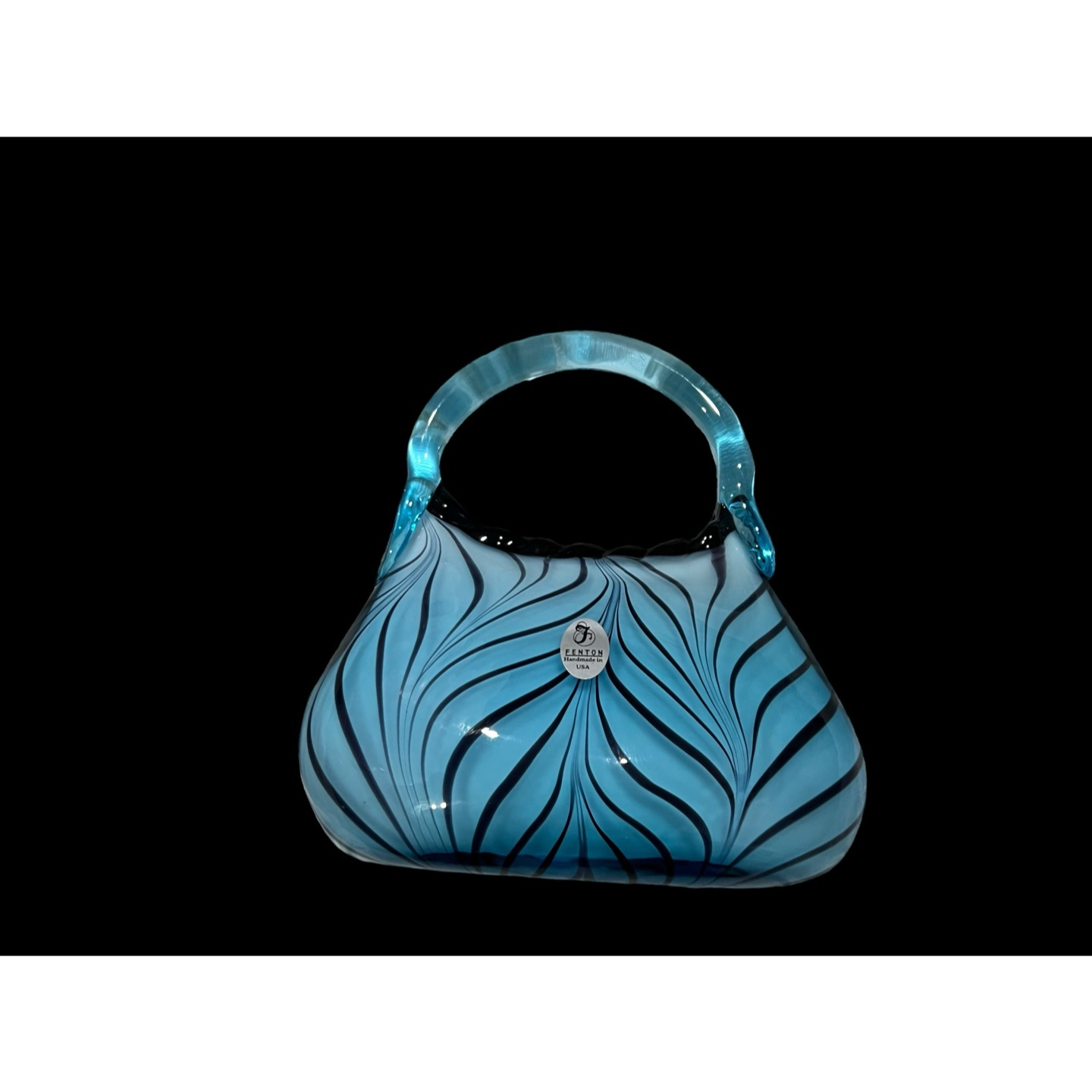 Fenton Dave Fetty Pulled Feather Glass Purse