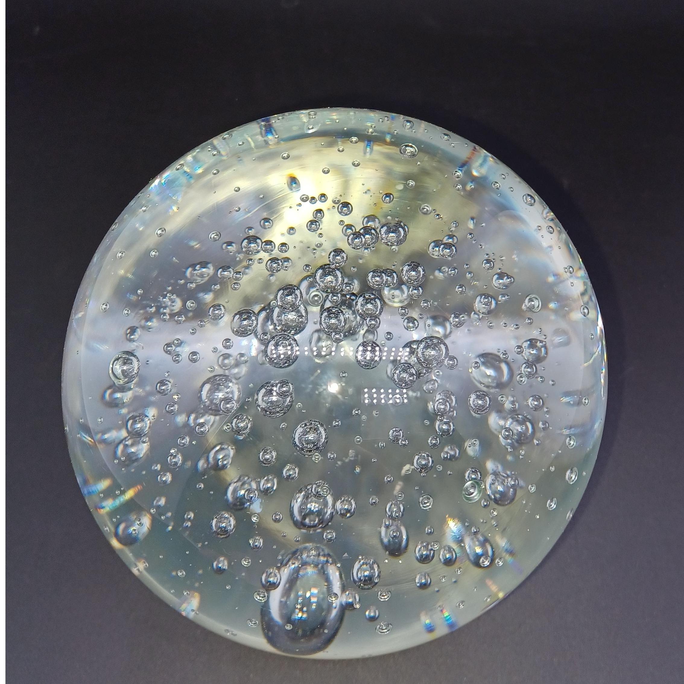 Art Glass Scrying Ball Clear Bullicante Controlled Bubble Paperweight ...