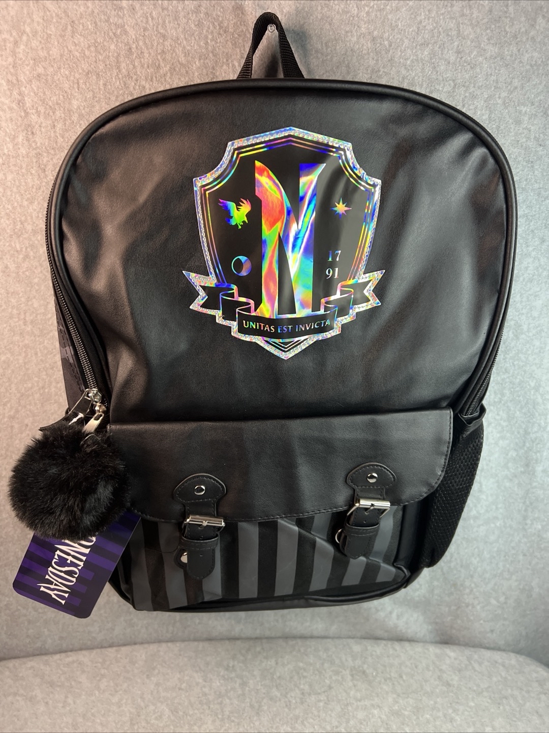 WEDNESDAY ADDAMS Nevermore Academy Mini Backpack Purse Black *933 NWT