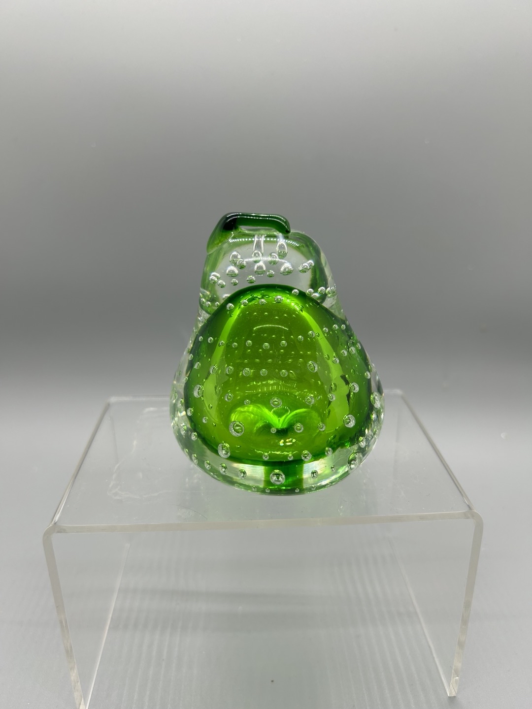 Controlled Bubble Pear Paperweight - 3in