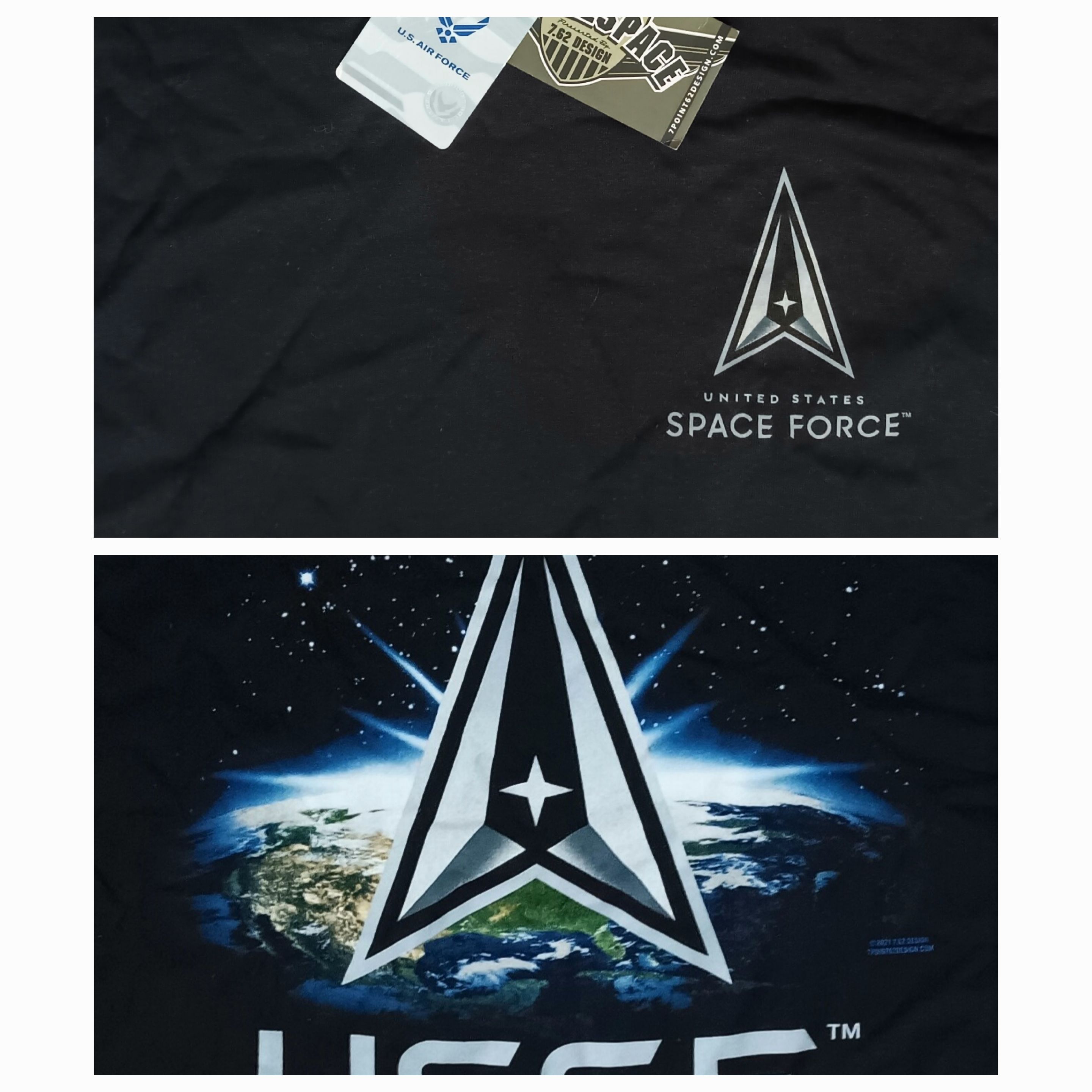 US Space Force USSF Earth Logo t-shirt 7.62 Design Star Trek Military ...