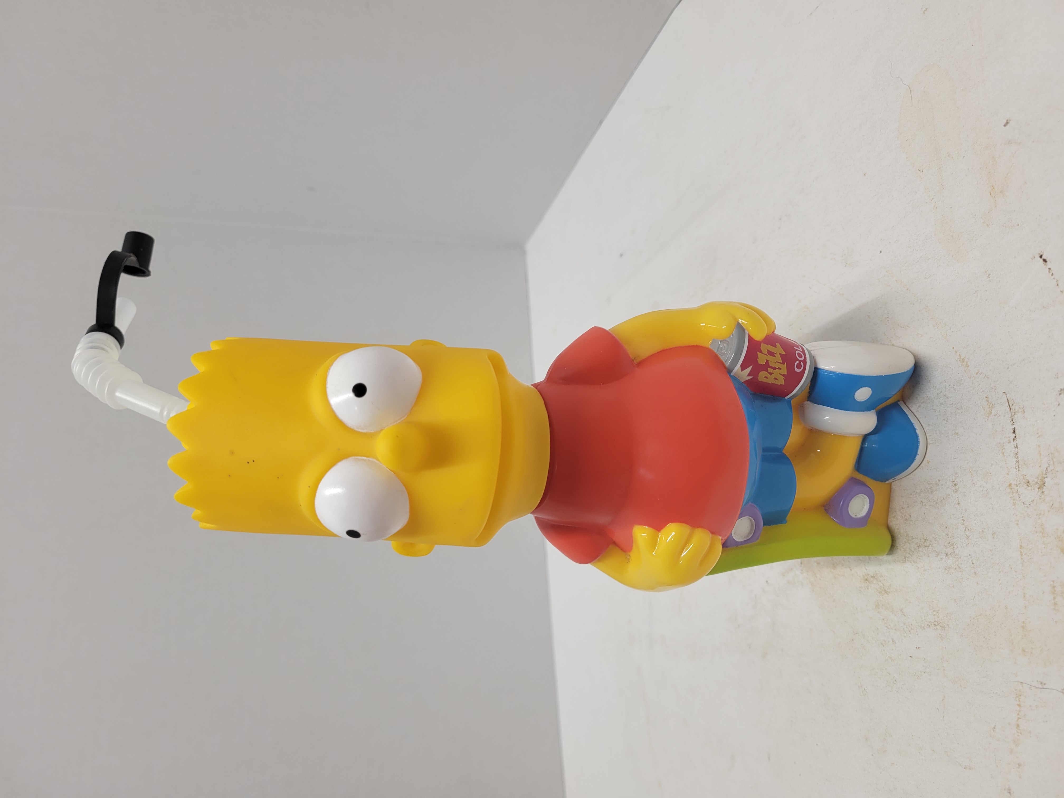 #01 Bart Simpson Souvenir Drinking Cup from 2001 w/ Skateboard & Buzz Cola