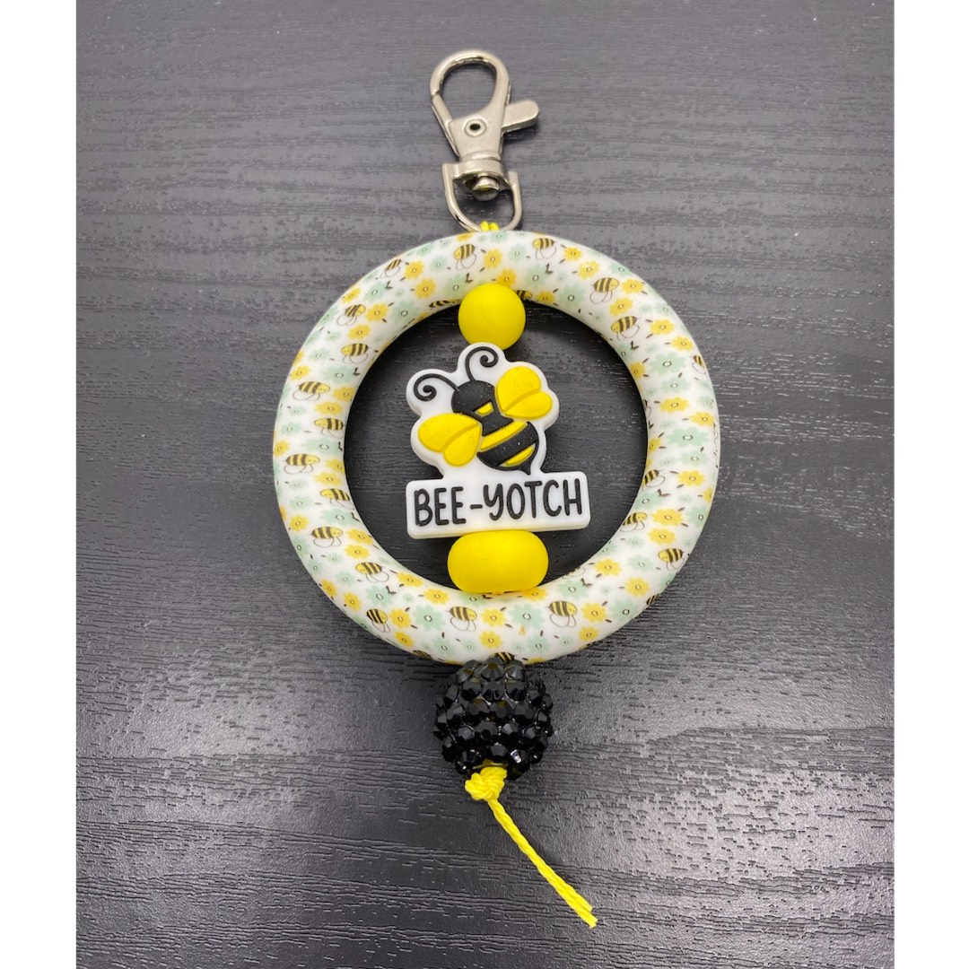Bee-Yotch Clip On Keychain