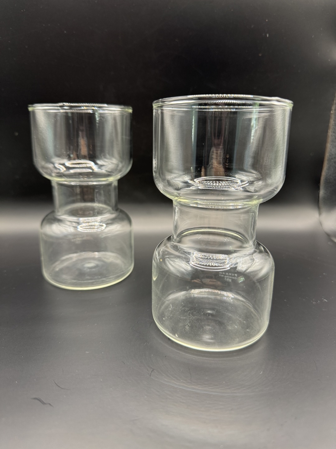 Pyrex Corning Pair of Retro Un-Candle Holders-Unique!