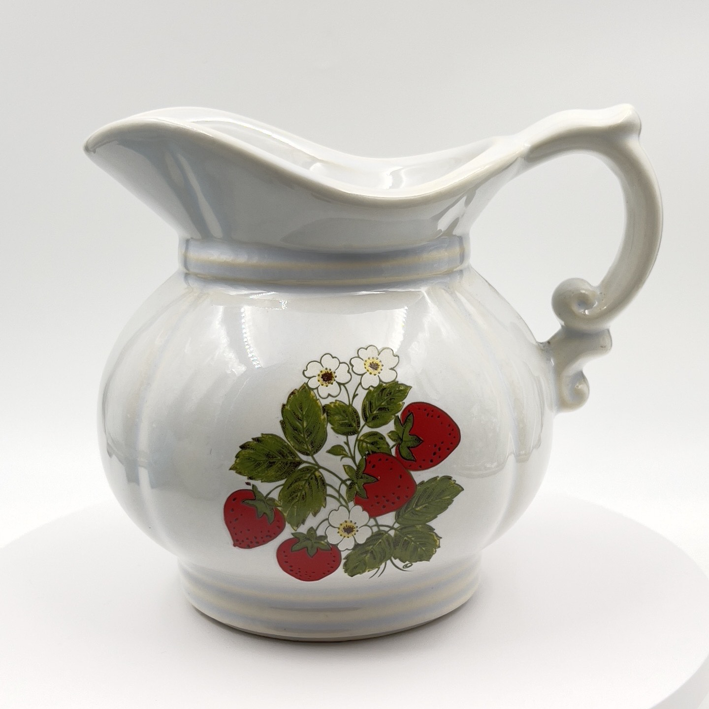 POTTERY Pitcher Vase McCoy Strawberries 5 1/2 x 5”