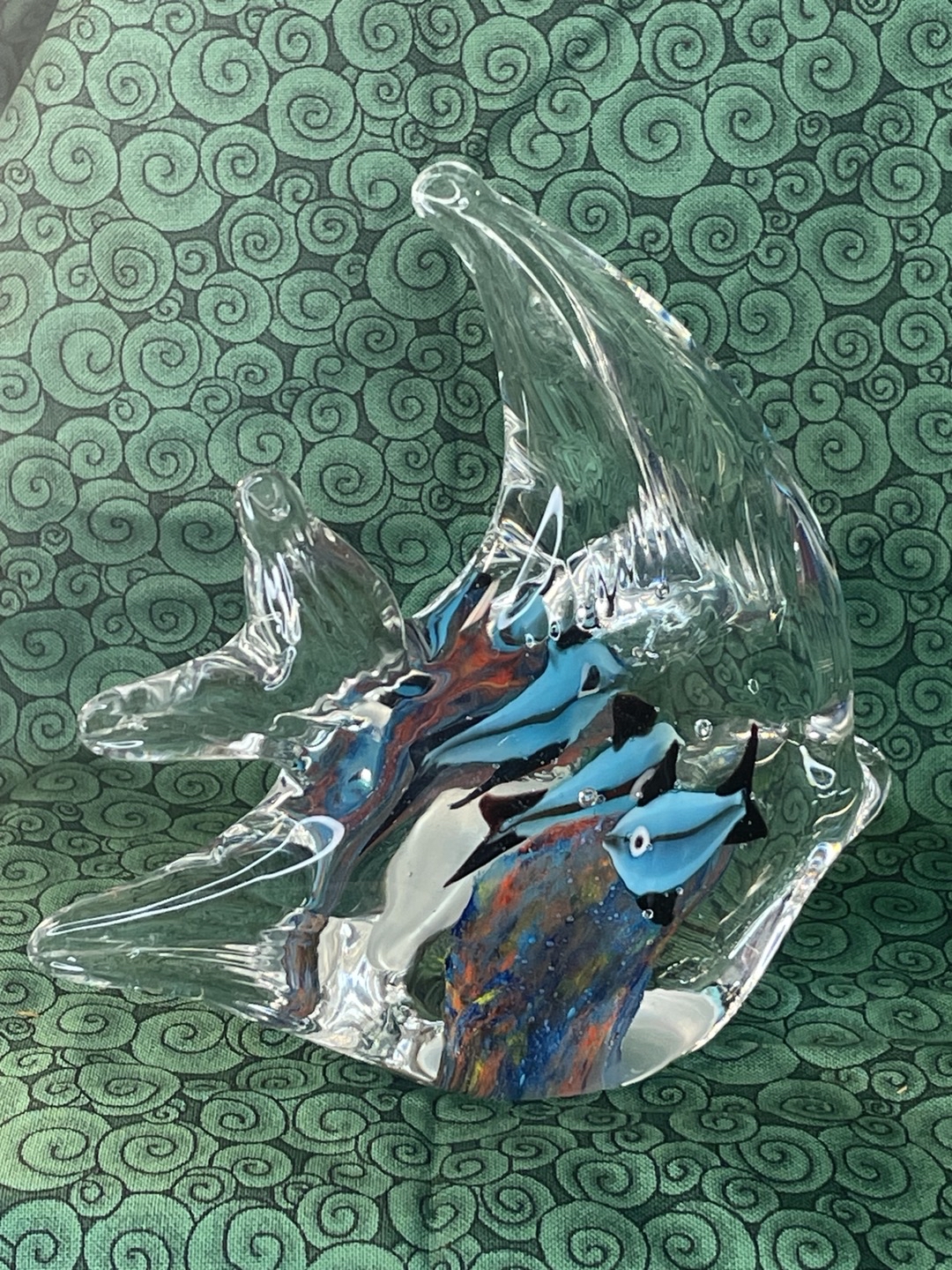 Art Glass Fish Within Fish Paperweight