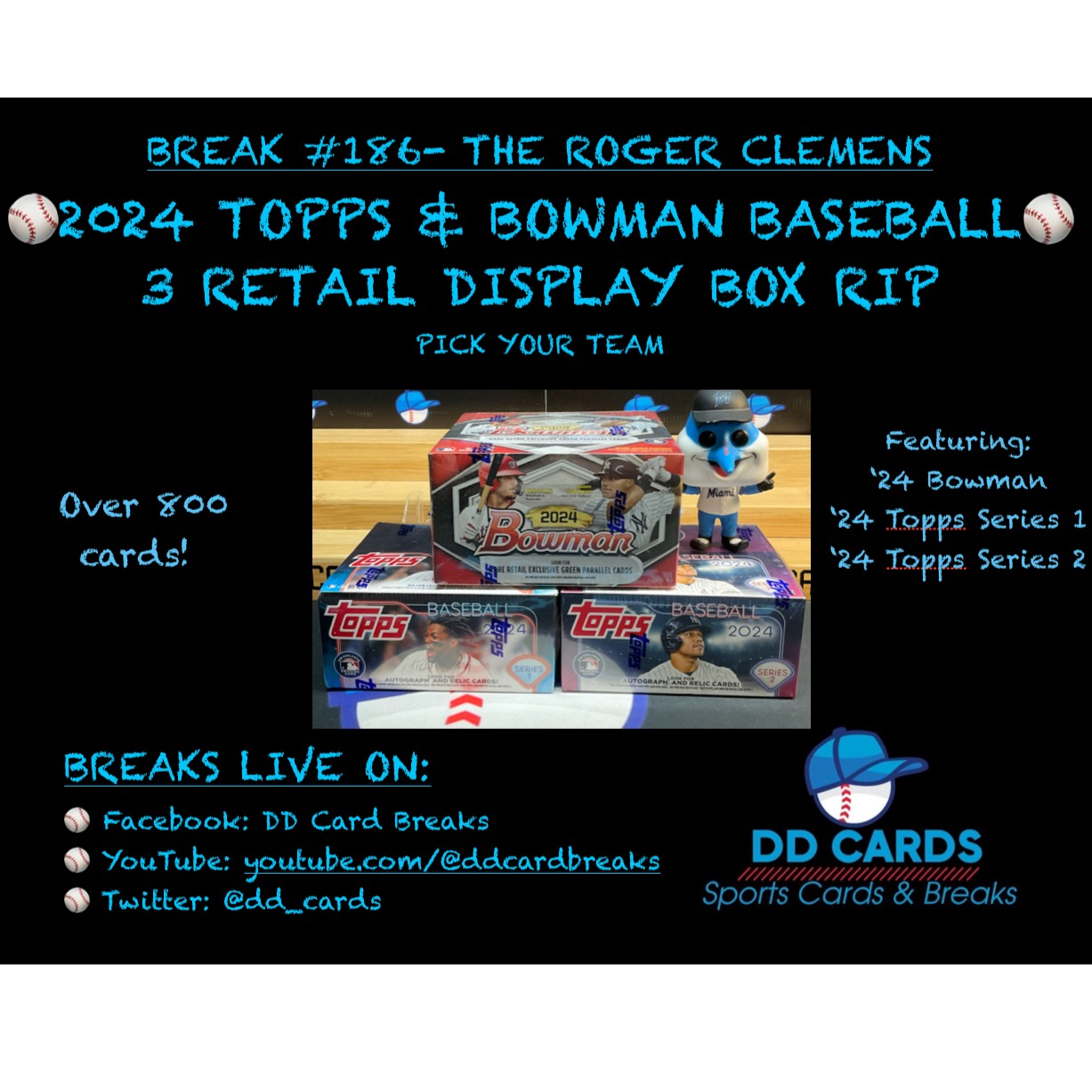 Los Angeles Dodgers - 2024 Topps & Bowman Baseball (3) Retail Display ...