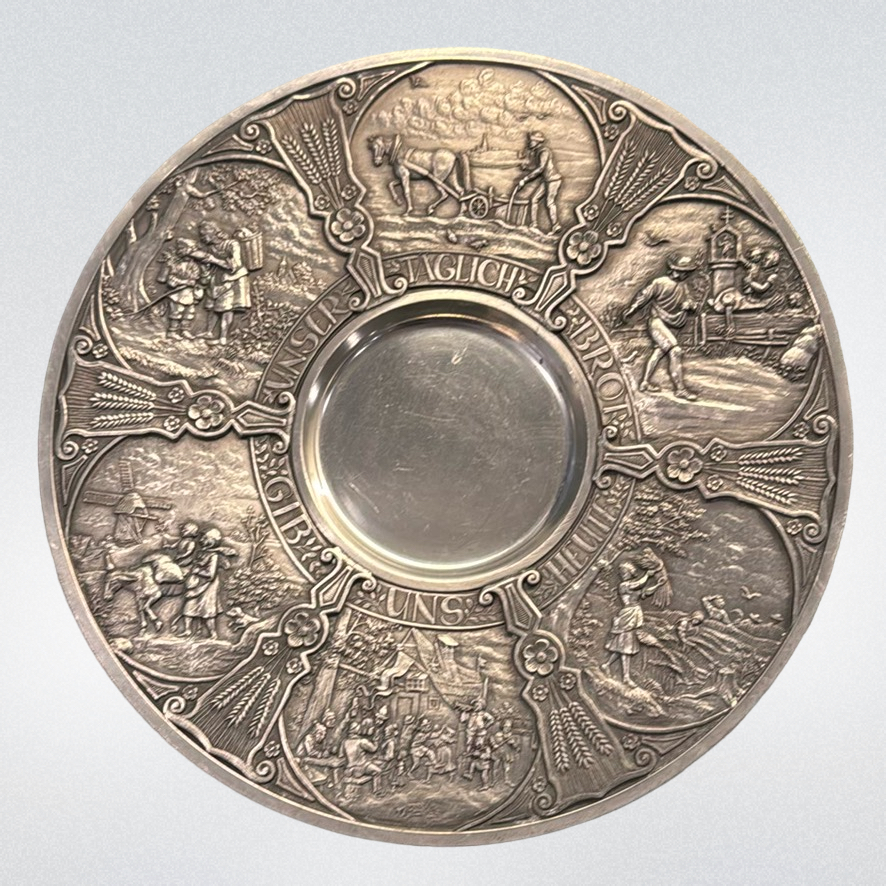 Plate Platter Collectible FRIELING-ZINN 95 % PEWTER GERMAN 11”W