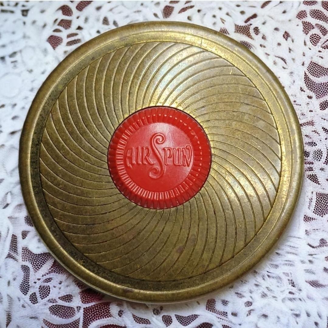 Vintage Coty Sub Deb Air Spun Vibrant Rouge Blush Brass Compact with ...
