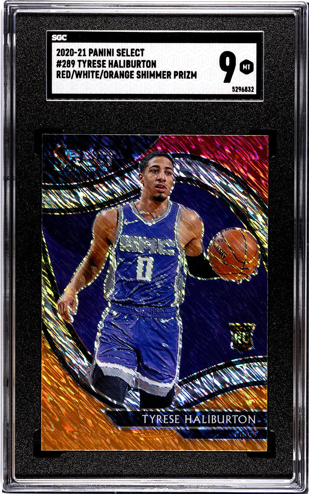 2020 Select Courtside Tyrese Haliburton Red White Orange Shimmer Rookie ...
