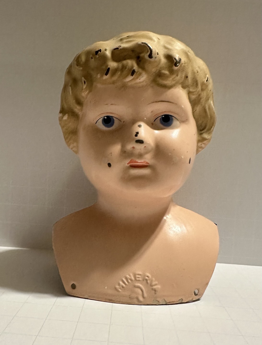Antique German Tin Doll’s Head Minerva #6