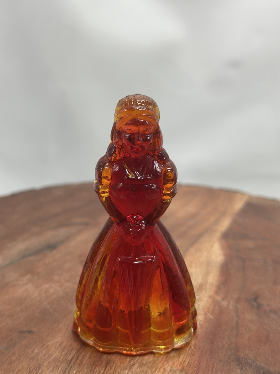 Vintage Boyd Glass Amberina Cadmium Glass Southern Belle w Umbrella UV Glow