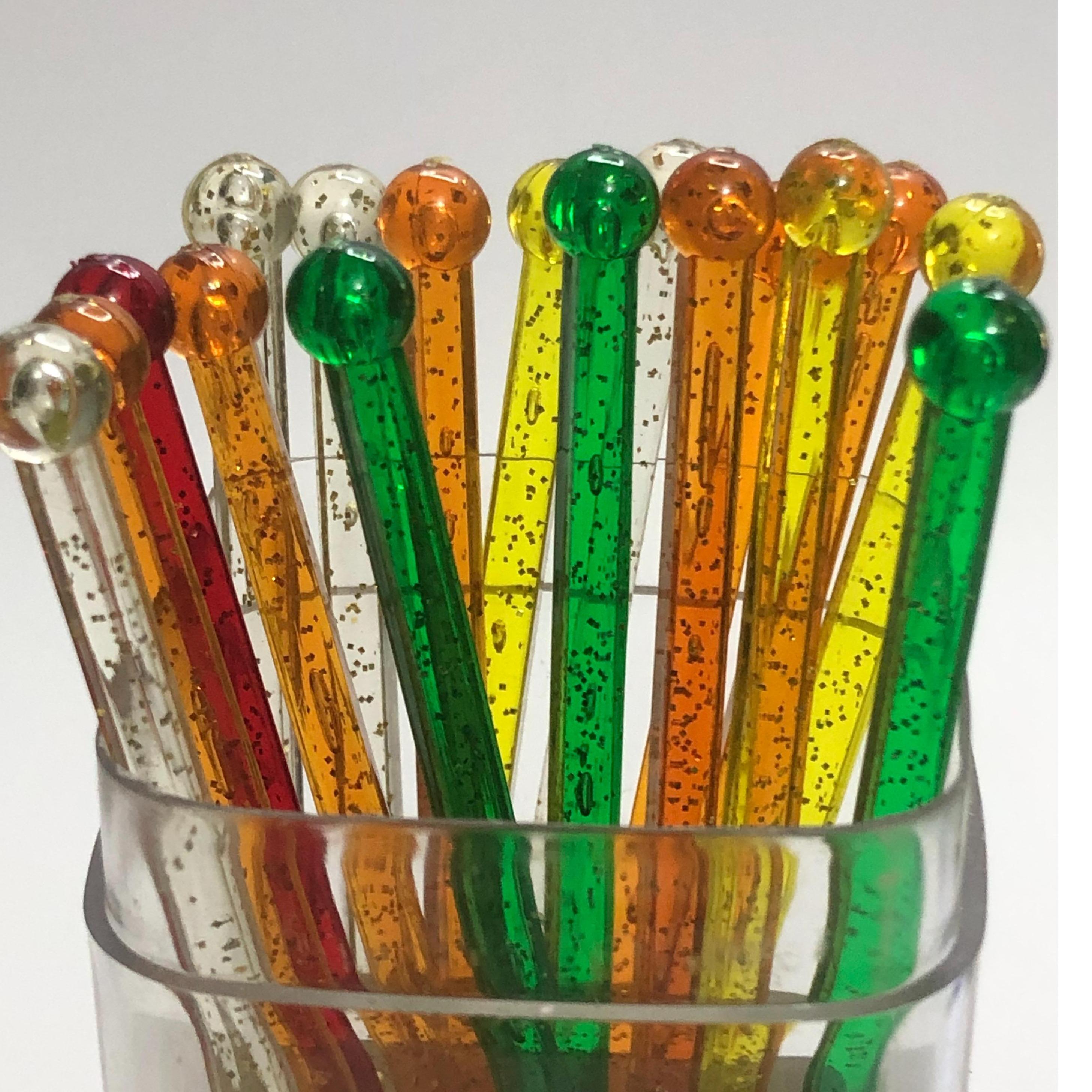 17 Diamond Glitter Cocktail Stirrers Plastic Barware