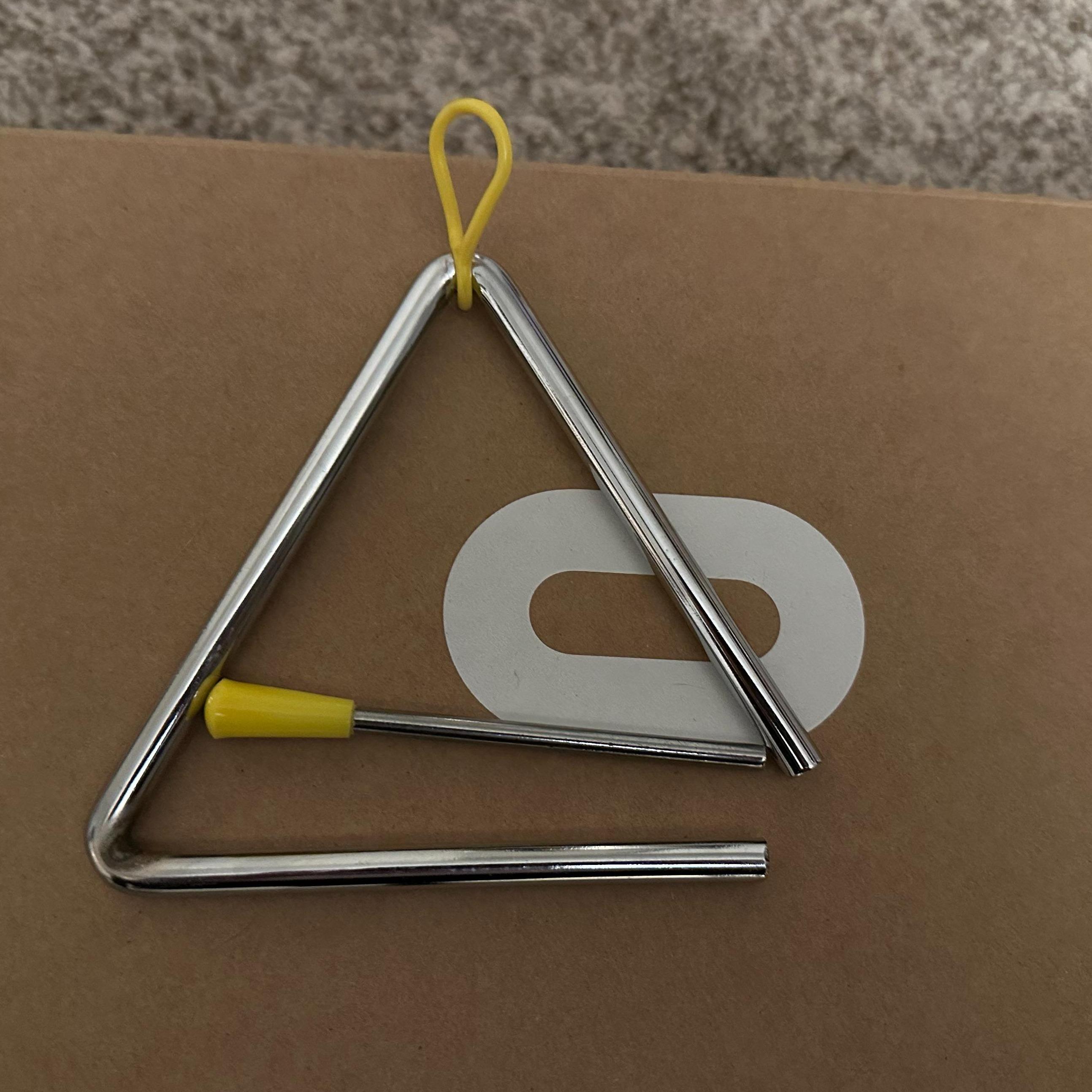 Musical Steel Triangle Percussion Instrument With Striker 5 Inch