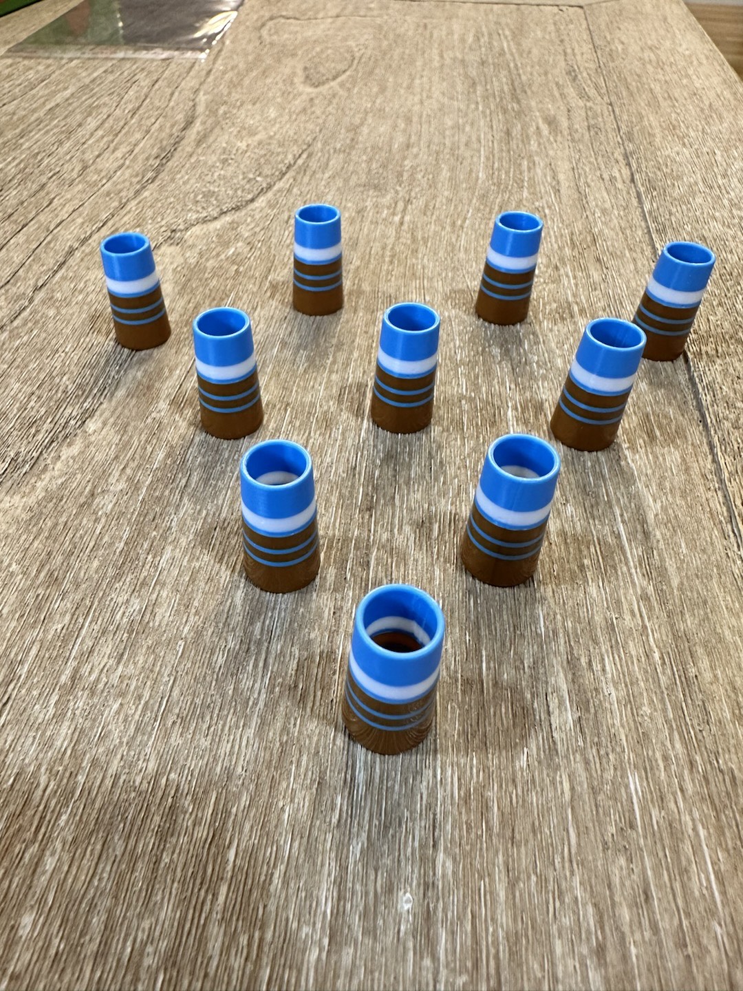 Custom .355 Taper Tip Ferrules – Blue/White/Bronze Ringed – Set of 10 ...