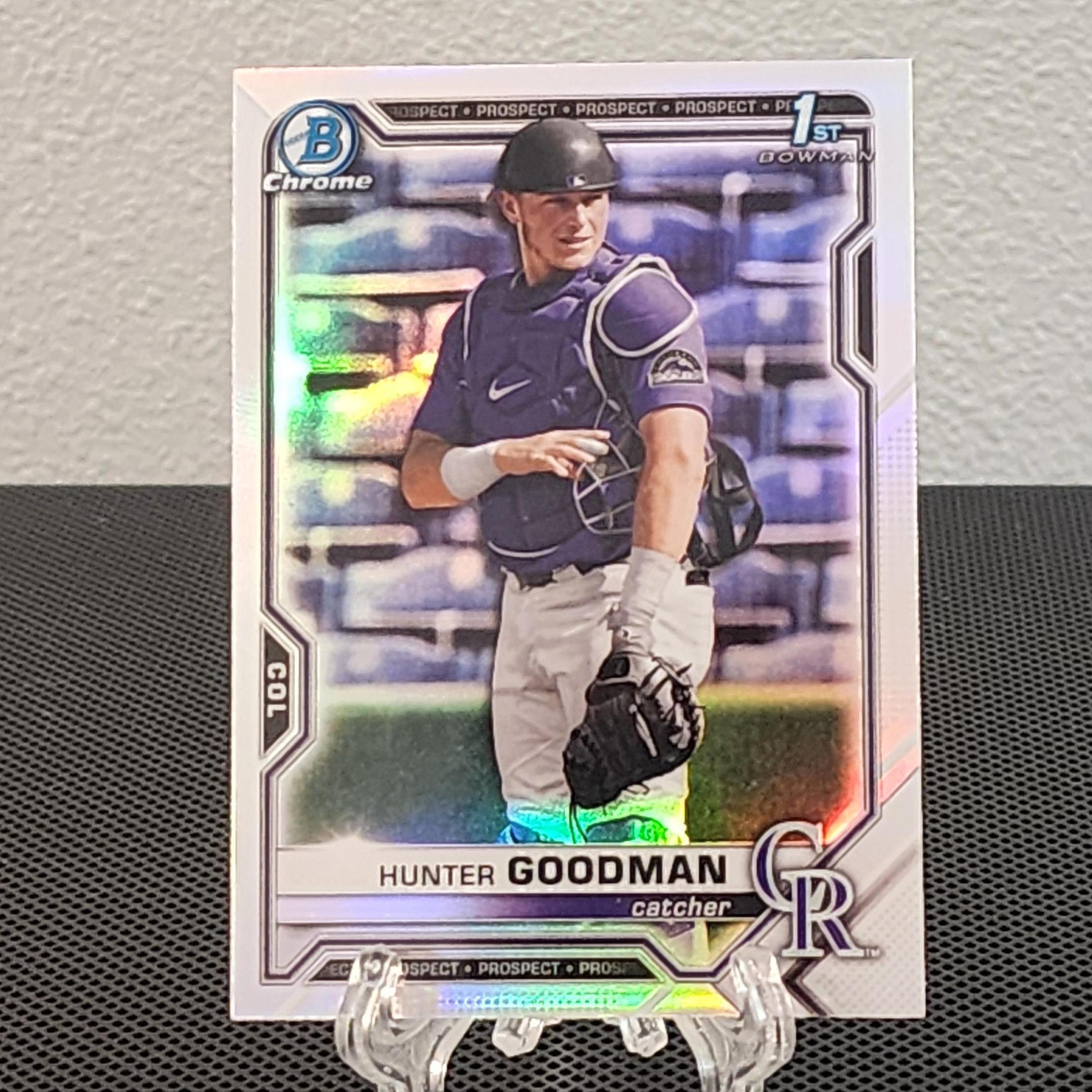 Hunter Goodman 2021 Bowman Draft Chrome 1st Bowman Refractor - Rockies