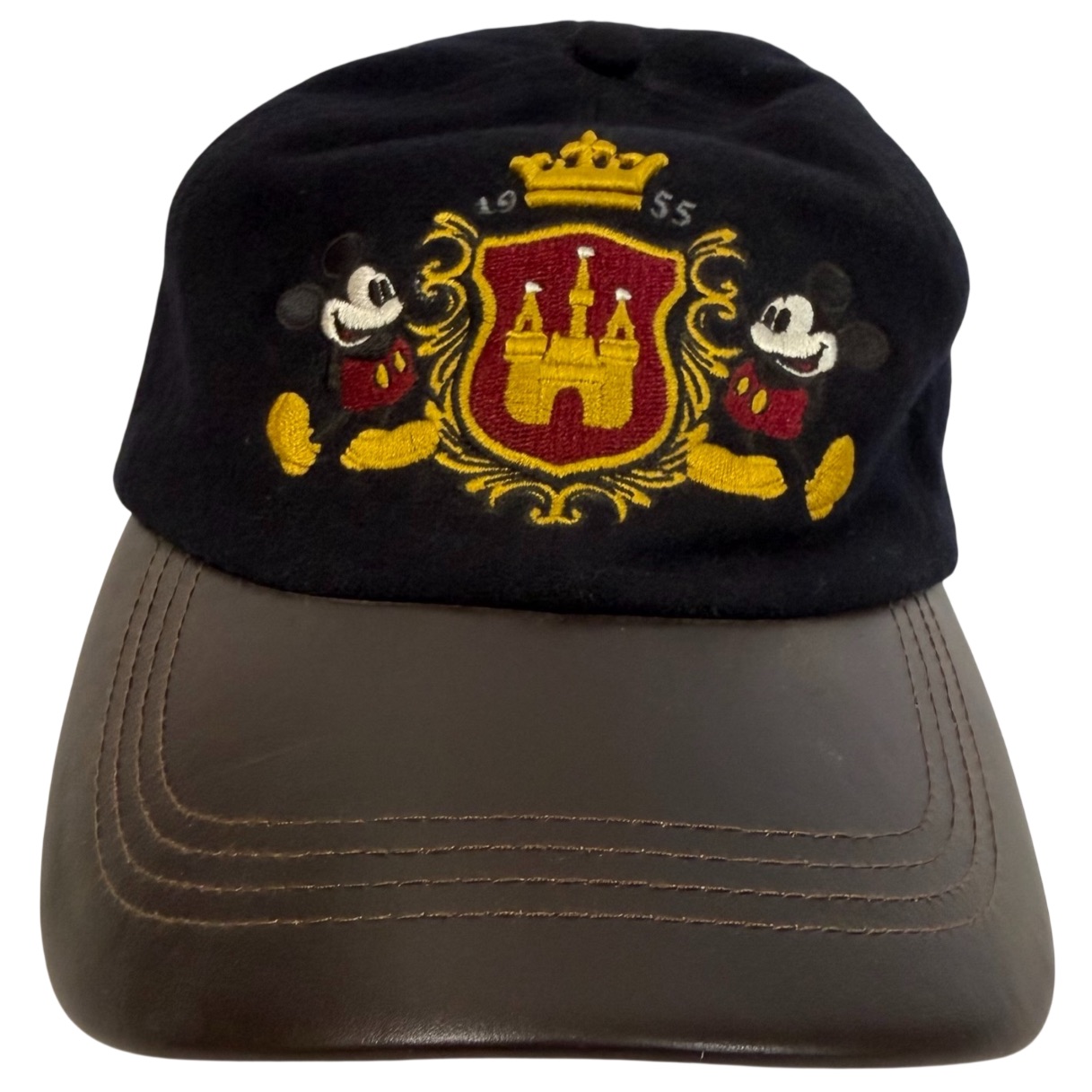 Disneyland Resort Mickey Mouse Castle Leather Brim Adjustable Wool Hat ...