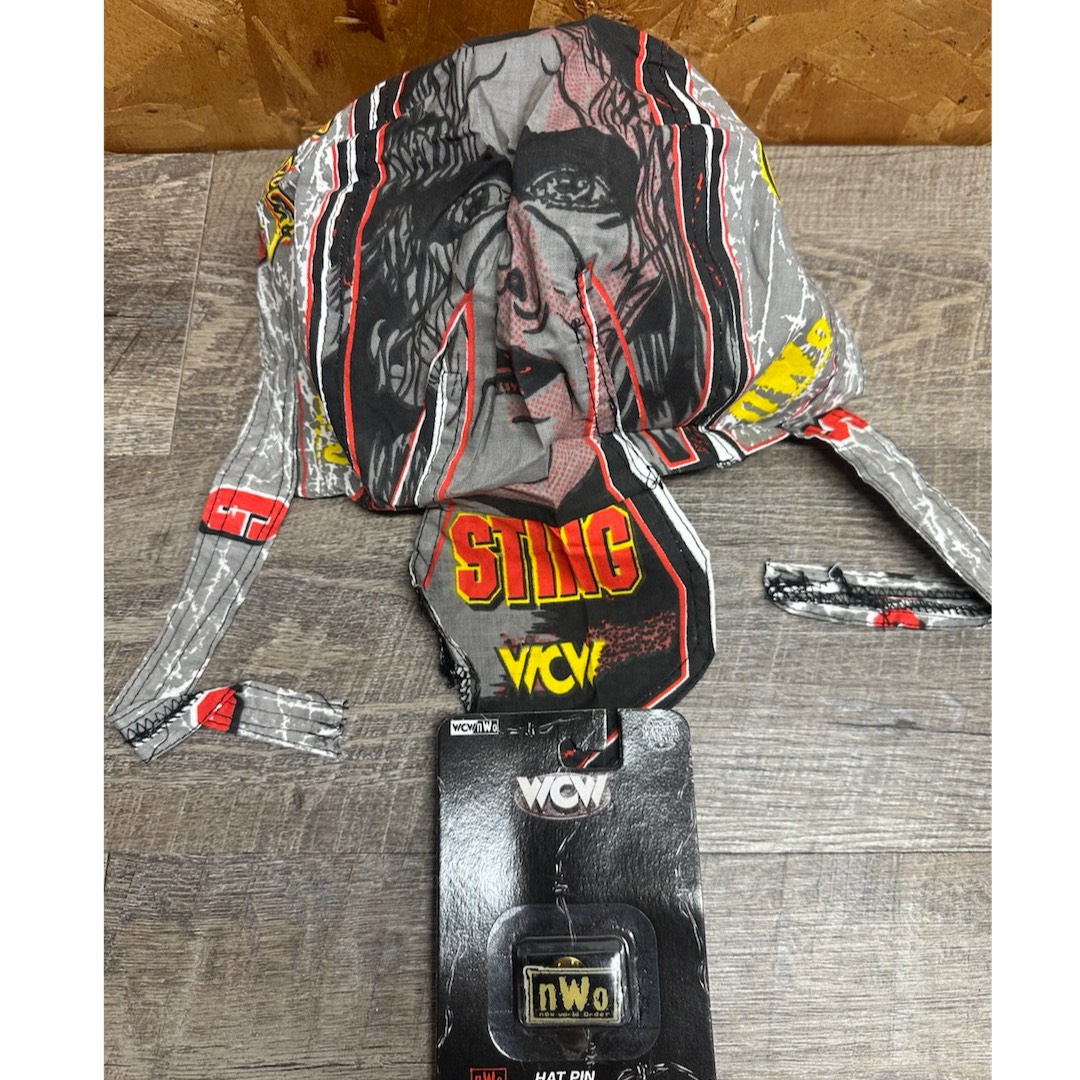 ‘99 Wcw Nwo Sting Skullcap And Nwo Pin