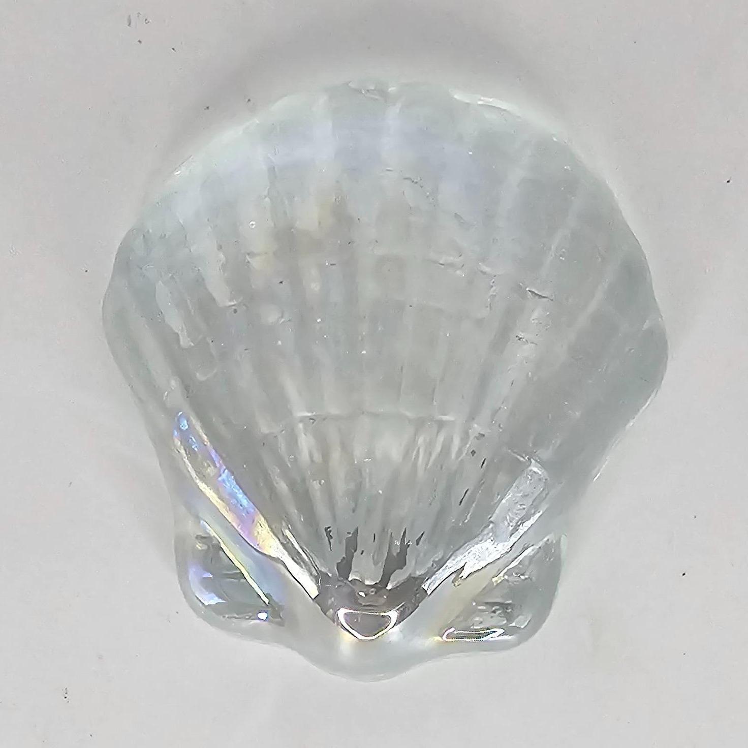 #30a. Irridescent Art Glass Seashell Paperweight