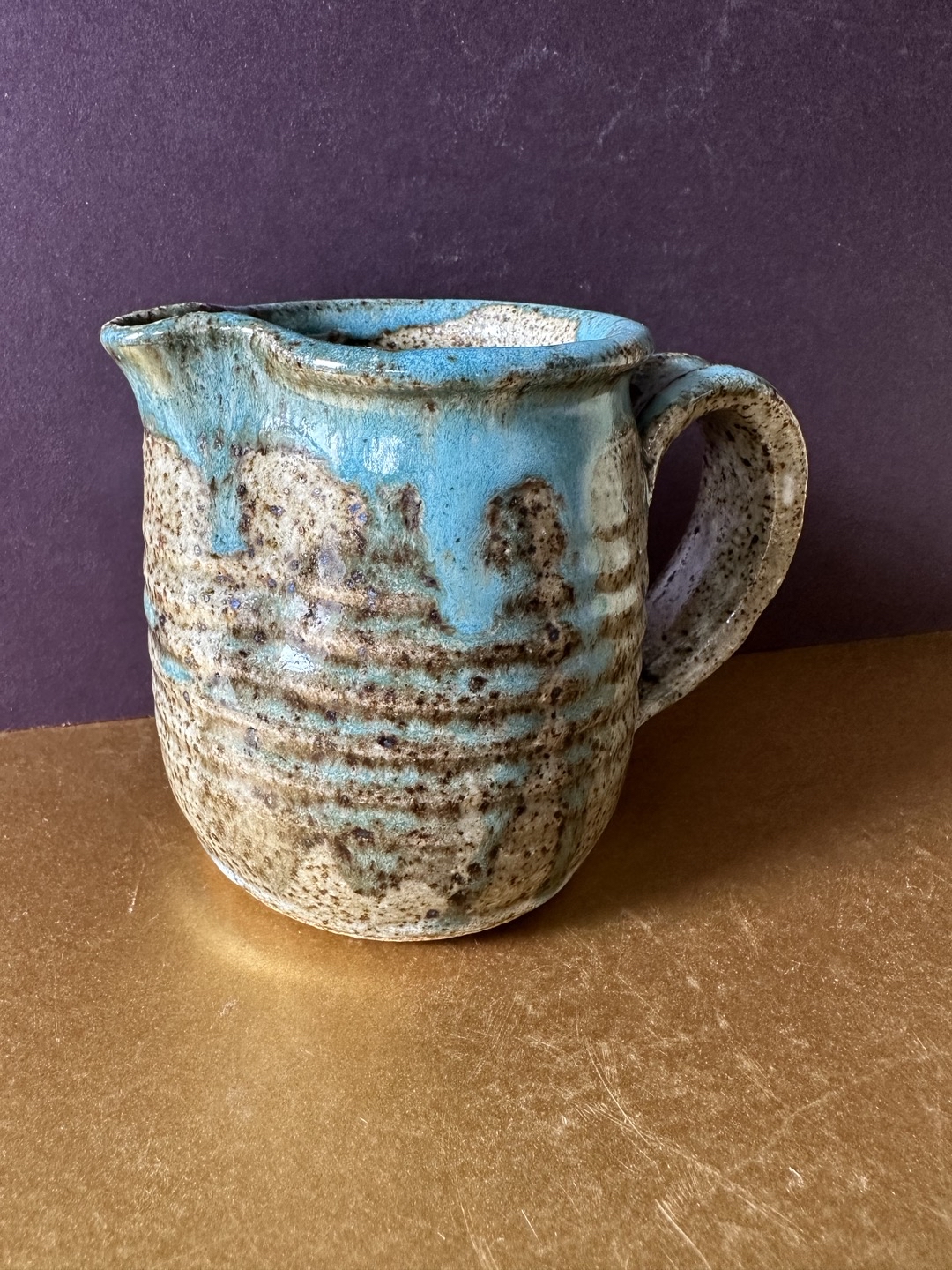 1979 Mercy Farm Pottery Creamer Pitcher 5” No Issues