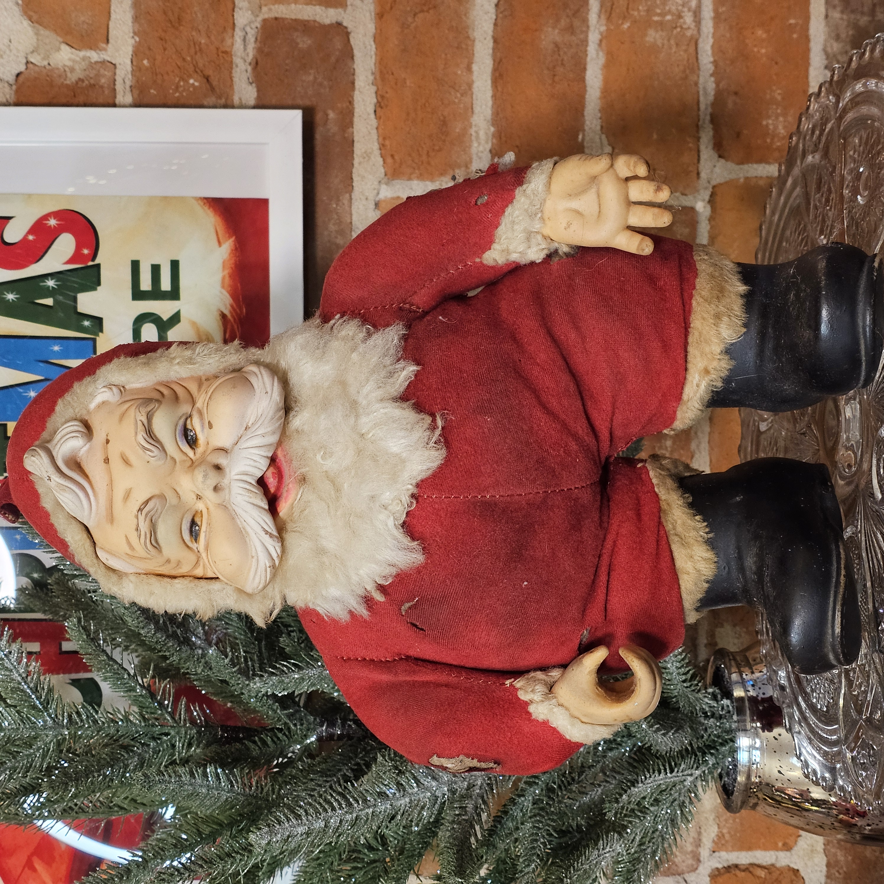 Vintage 1950s Rushton Coca-Cola Rubber Face Black Boots Santa MCM Felt ...