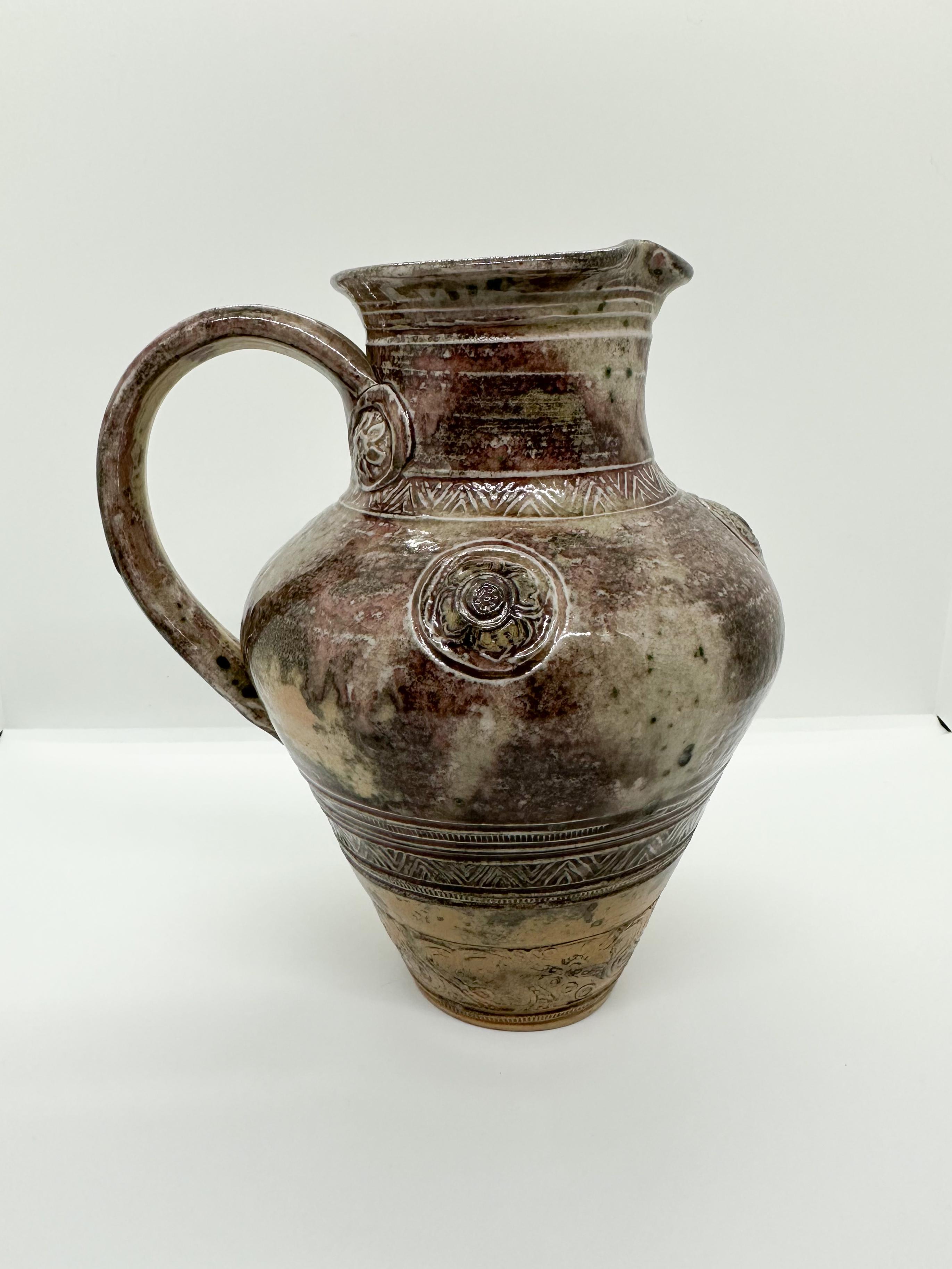 Handmade Lisa Tevia Clark Pitcher Artist Pitcher Vase Rustic European ...