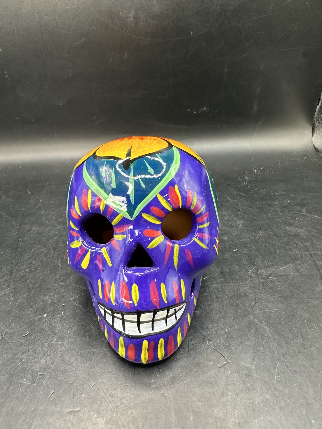 Talavera Sugar Skull -UV Glow