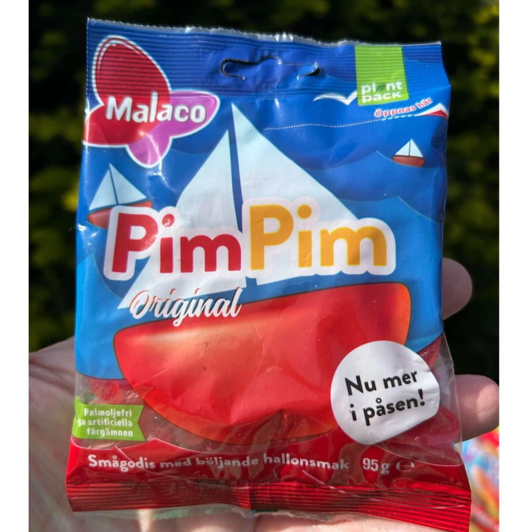 Pim Pim (95g) Raspberry Flavored Gummy Candy From Sweden