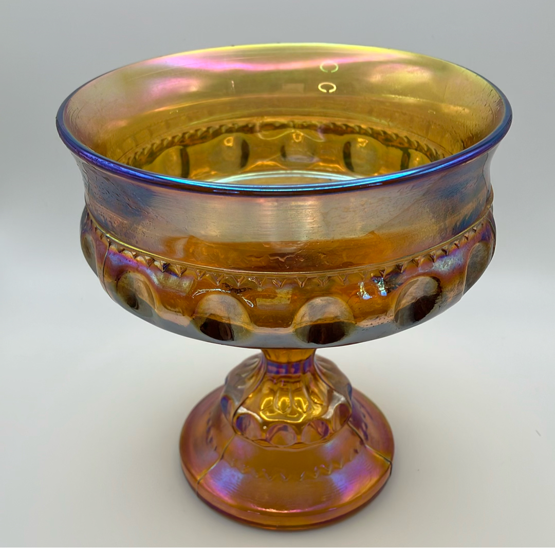 Carnival Clearance! Amber Glass Compote Pedestal Bowl