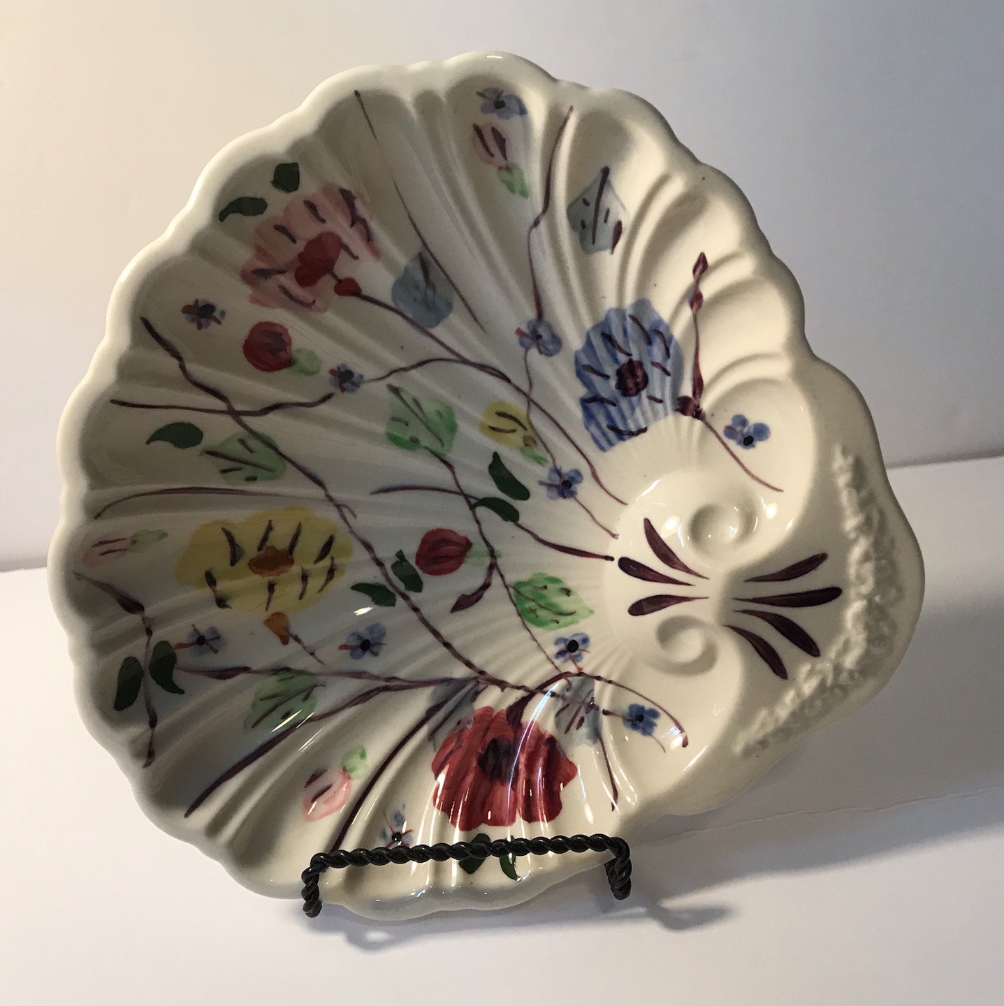 Blue Ridge Potteries "Chintz" shell shaped dish Made USA