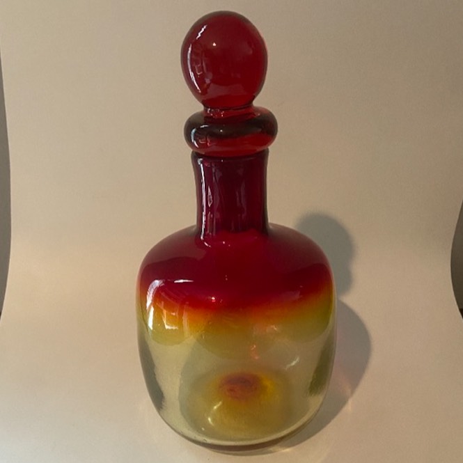 Vintage Blenko Tangerine #708 1970’s Decanter
