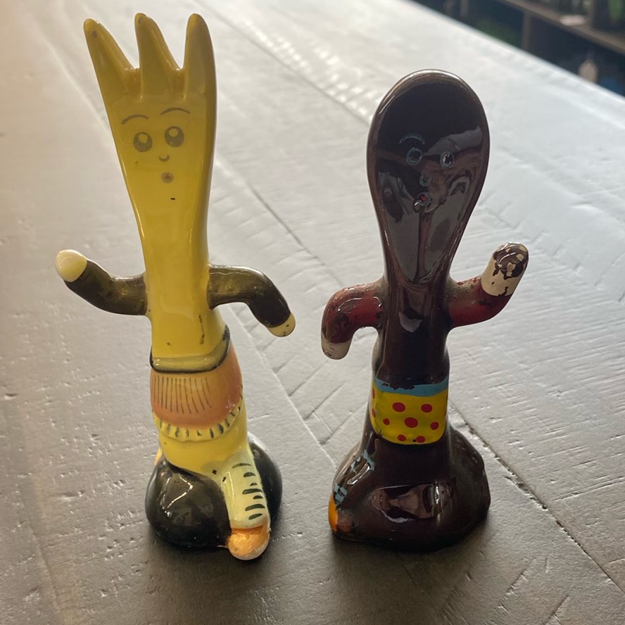 Sarsaparilla Anthropomorphic Spoon And Fork Salt And Pepper Shakers
