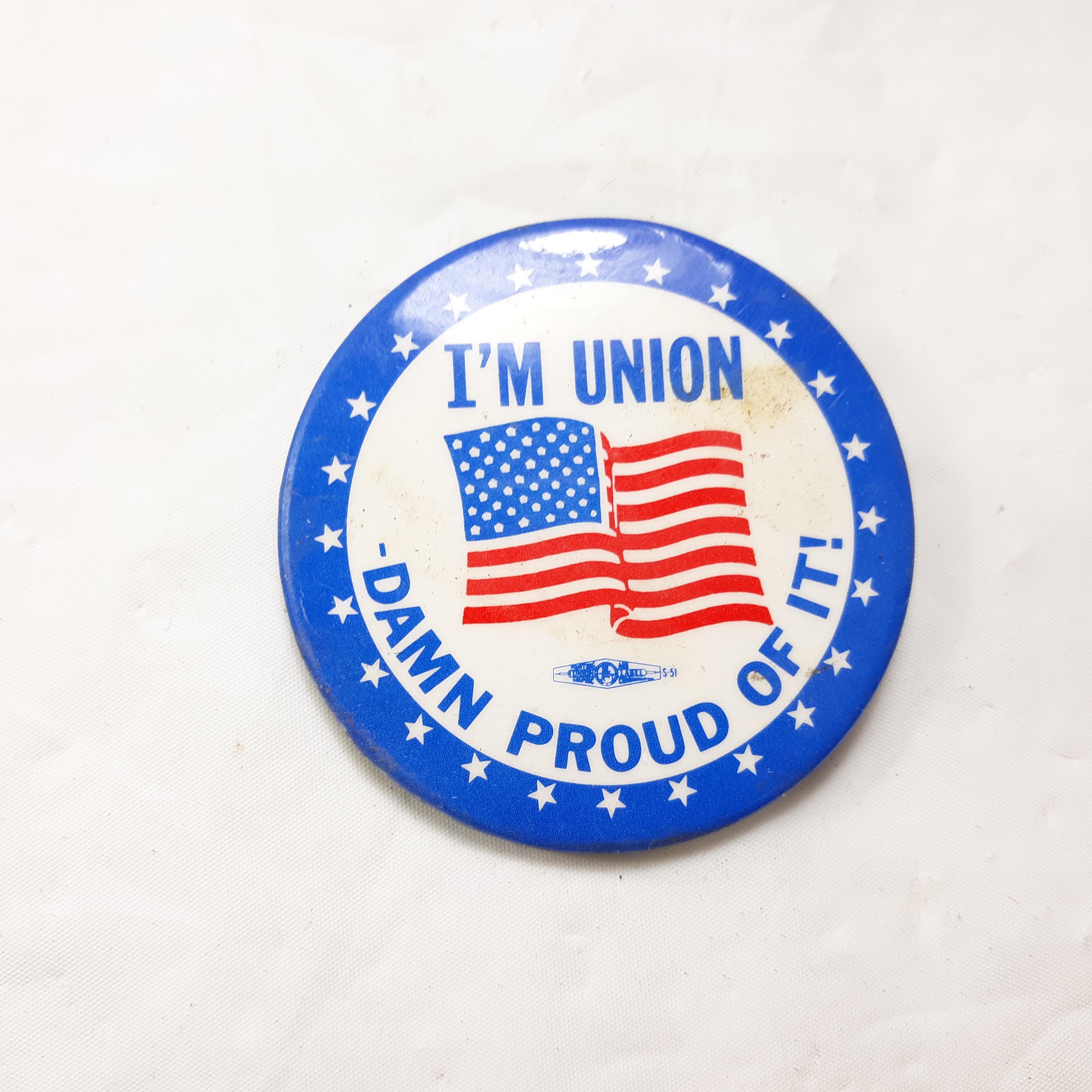 Vintage Patriotic Union Button USA Flag