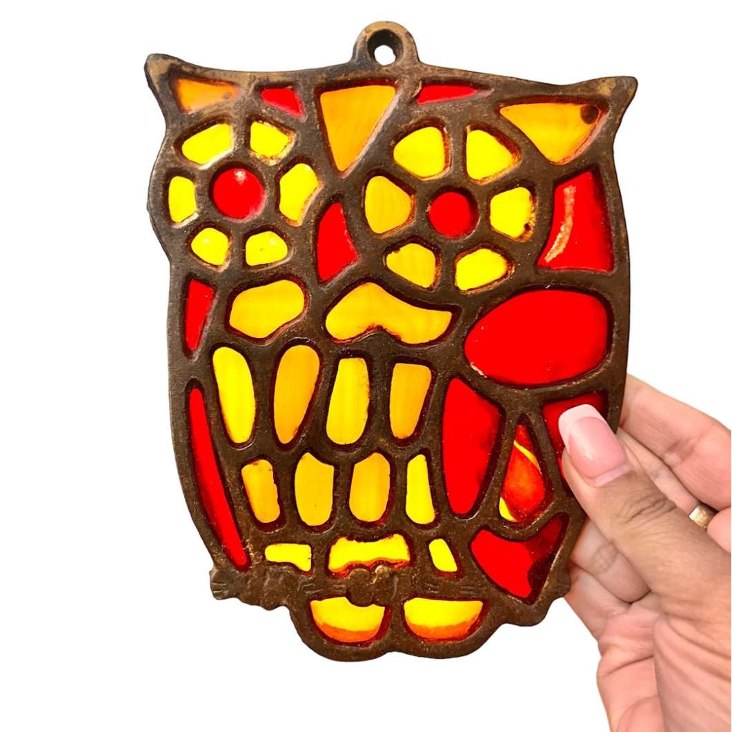 Resin Poured MCM Owl Trivet