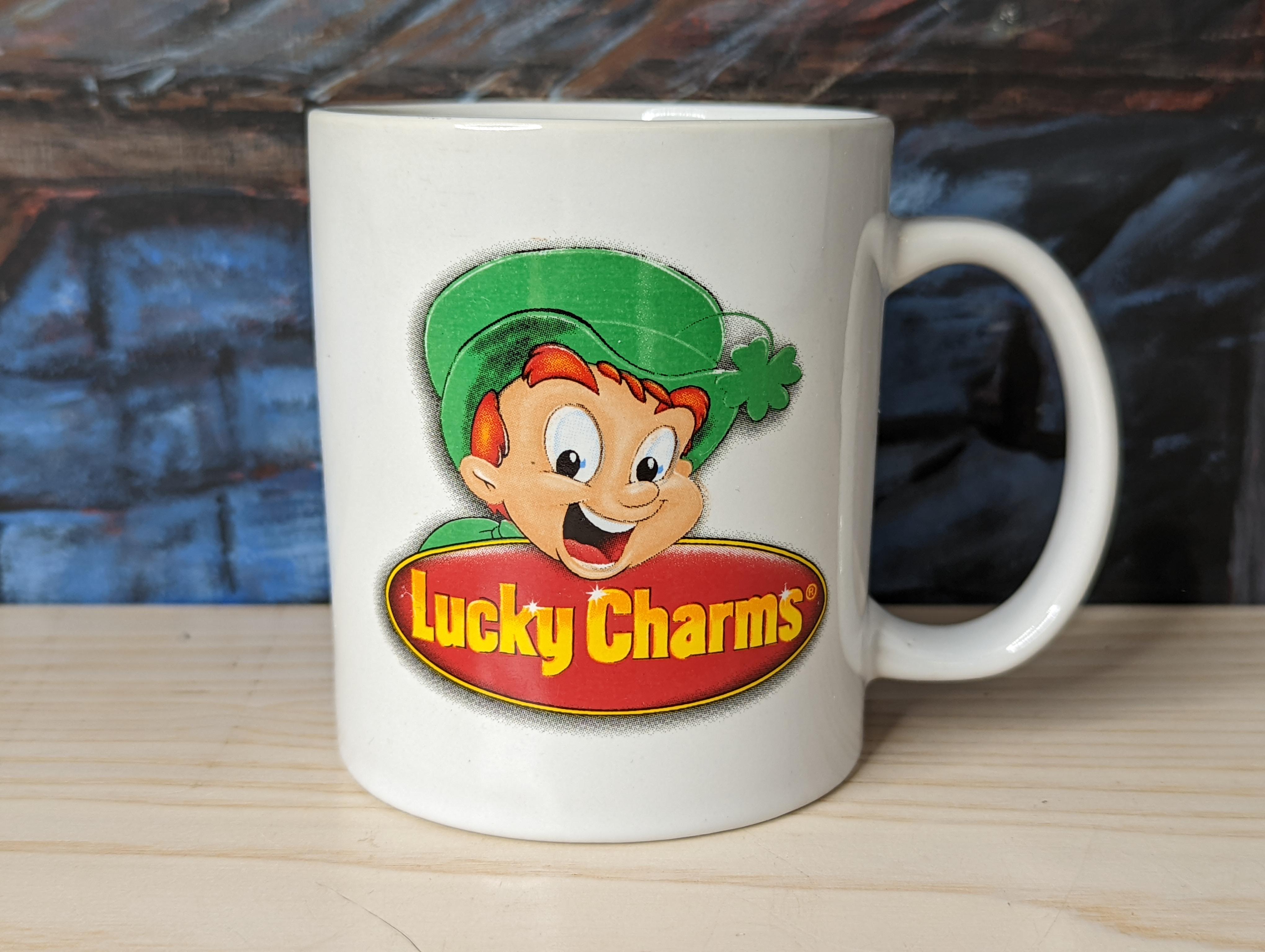 Lucky Charms Coffee cup Mug 2003 Advertisement General Mills Leprechaun ...