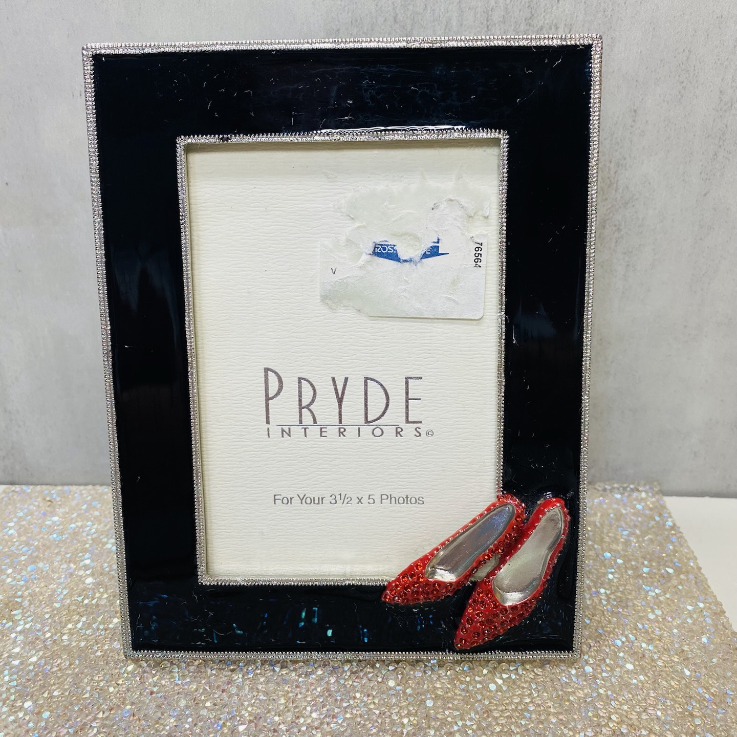 Ruby Slippers Red Rhinestone/Black 3.4x5” Photo Frame