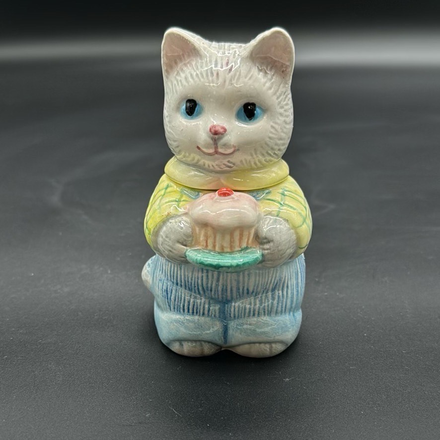 Vintage Avon Ceramic Country Purrfection Cat sugar bowl