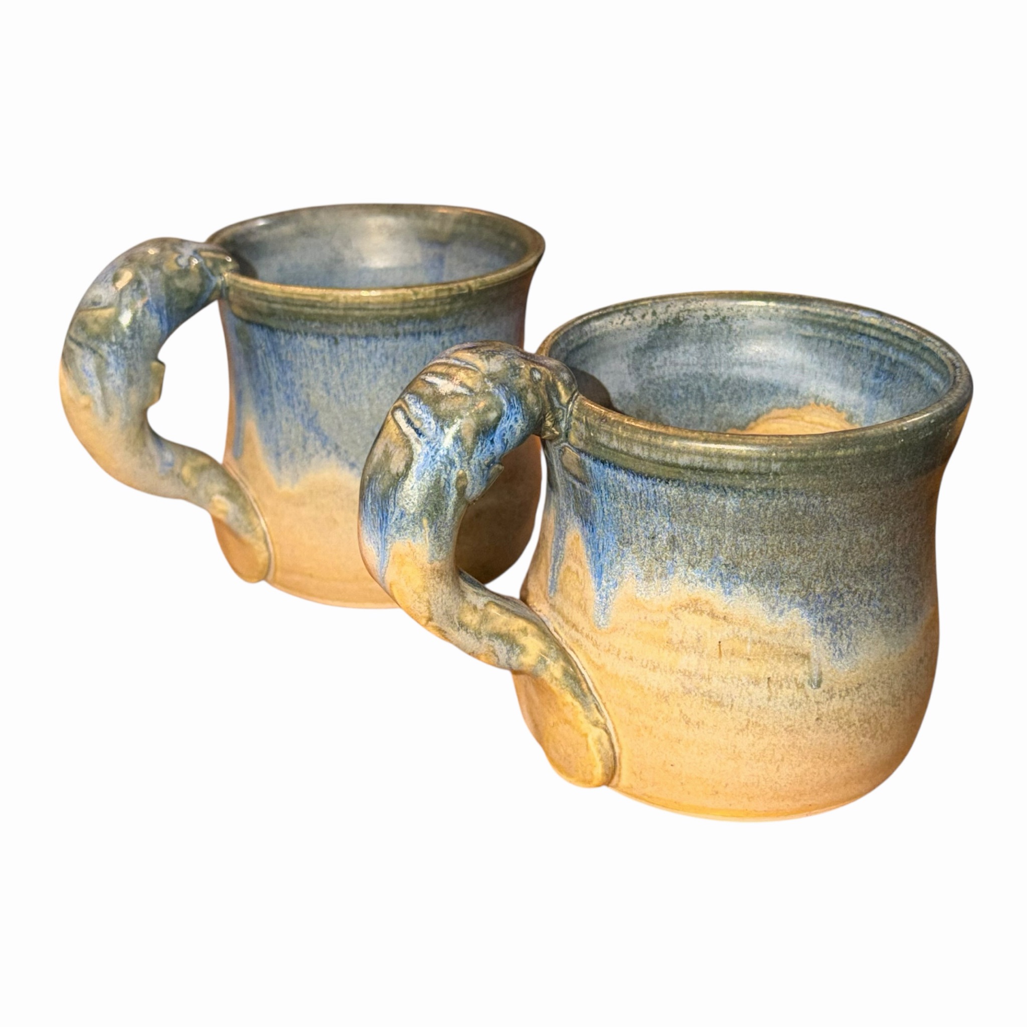 Handmade Studio Pottery Manatee Mug Set Coastal Florida Artisan Coffee ...